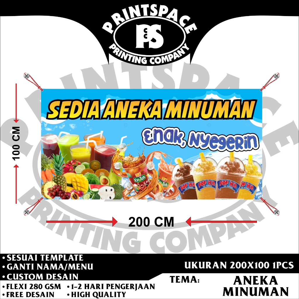 Jual SPANDUK/MMT/BANNER/ANEKA MINUMAN 200X100/BISA CUSTOM/MURAH ...