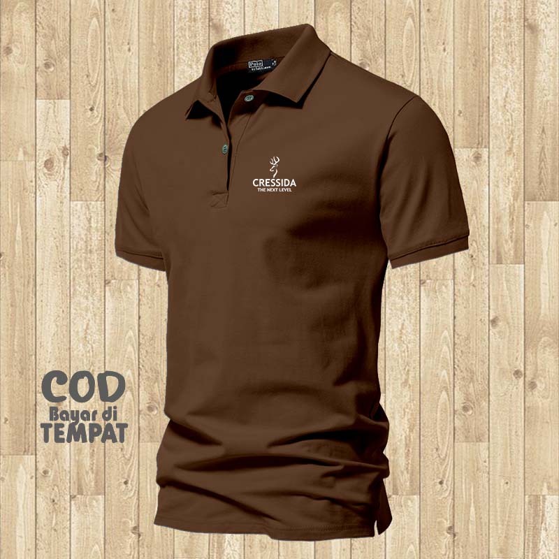 Jual COD T-shrit POLO kerah Cressida The Next Level Kiri Putih Kaos Kerah Dewasa Shirt / Kaos ...