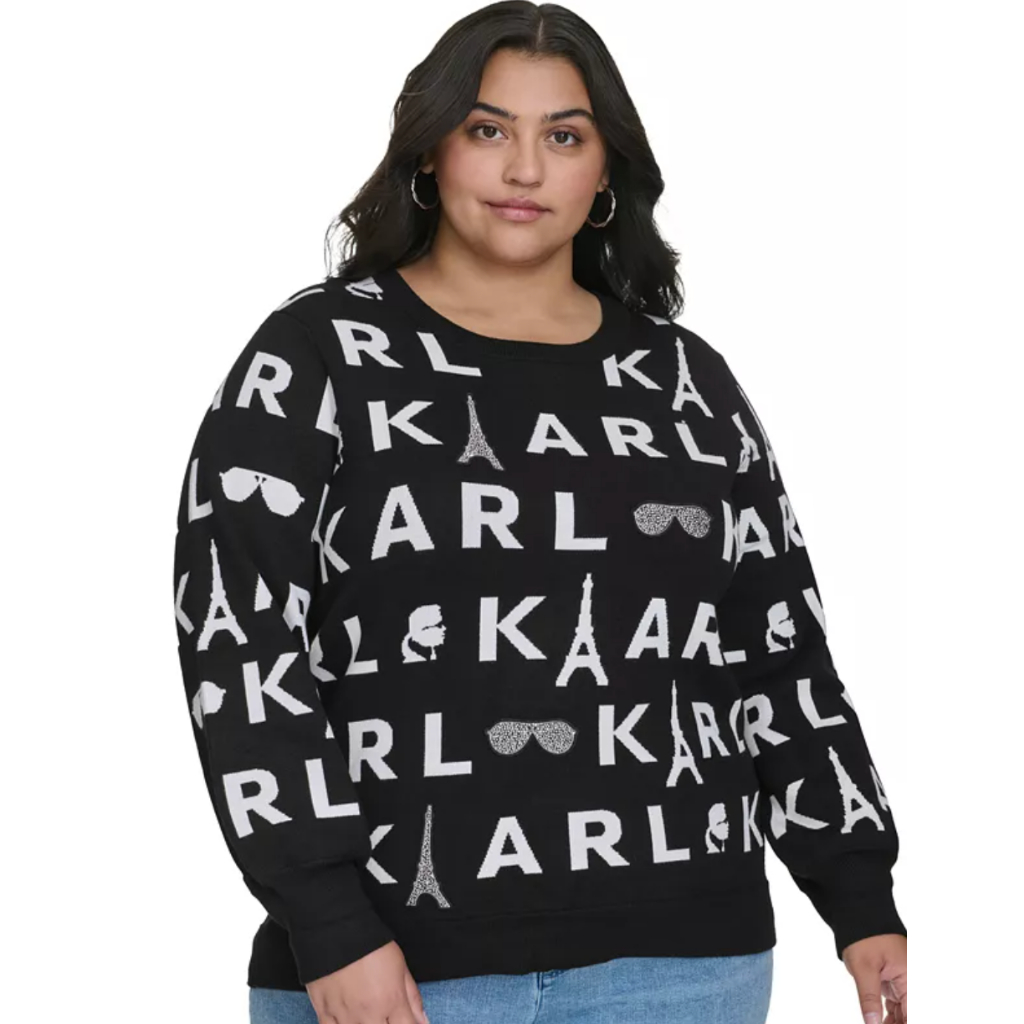 Jual PO Karl Lagerfeld Paris Plus Size Signature Beaded Sweater - Bisa ...