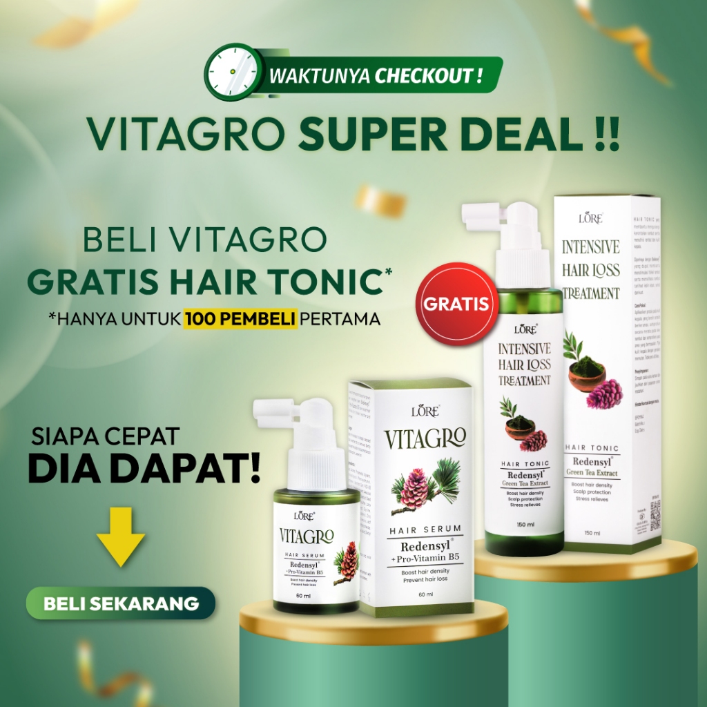 Jual LORE Vitagro Hair Growth Serum - Vitamin Rambut Menumbuhkan Mengatasi Kebotakan, dan Rambut ...