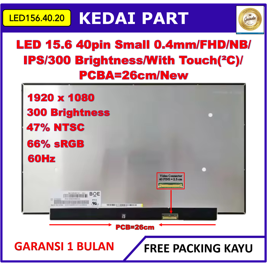 Jual LCD LED Dell Inspiron 15 3511 NV156FHM-T07 15.6 15 Inch 40 Pin 40pin Small Micro 0.4mm Full ...