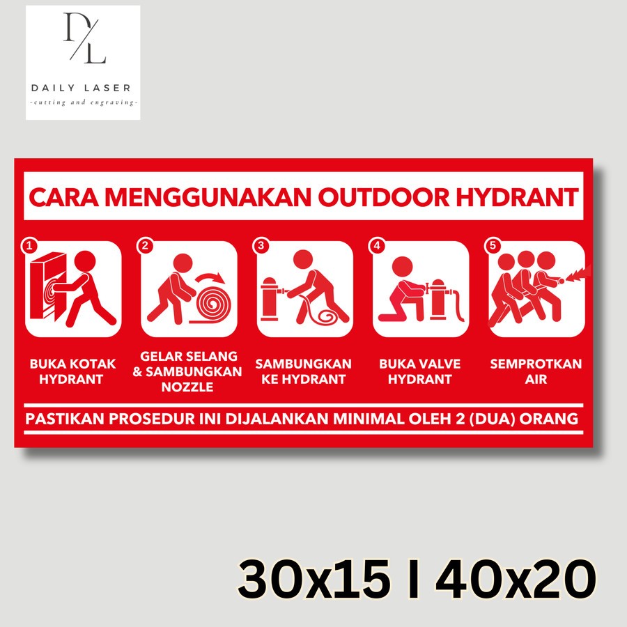 Jual SIGNAGE AKRILIK CARA MENGGUNAKAN HYDRANT INDOOR/OUTDOOR 30 x 15 CM ...