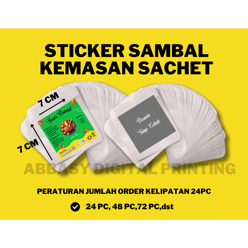 Jual STICKER PRODUK SAMBAL KEMASAN SACHET (BISA REQ UKURAN DAN DESAIN ...