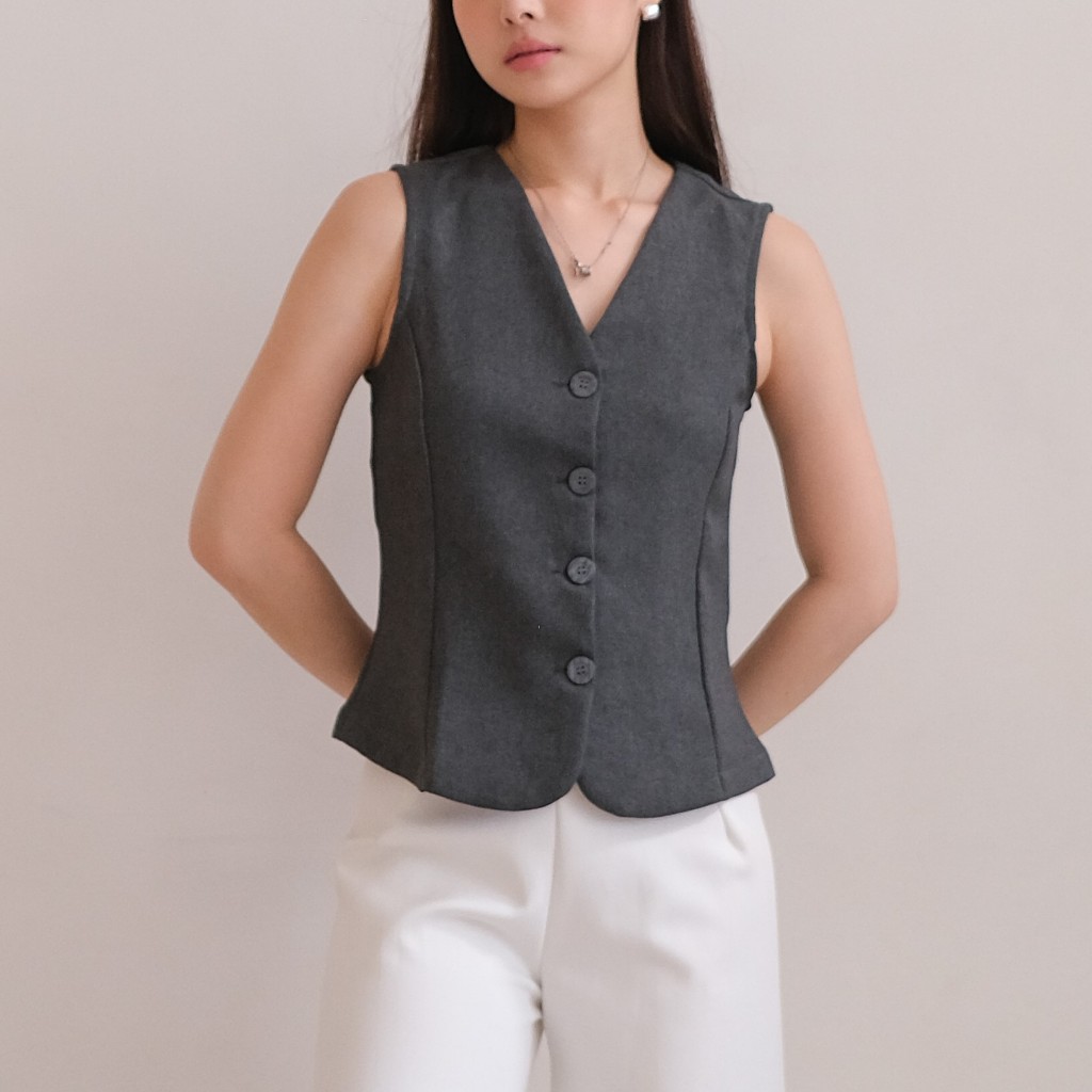 Jual Cozy - Vest Hitam Wanita Rompi Outer Aesthetic Terbaru Kekinian ...