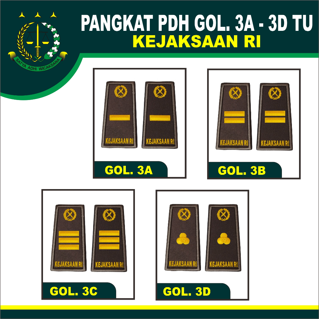 Jual PANGKAT PDH | PANGKAT PDH KEJAKSAAN 3A - 3D TU BORDIR | atribut ...