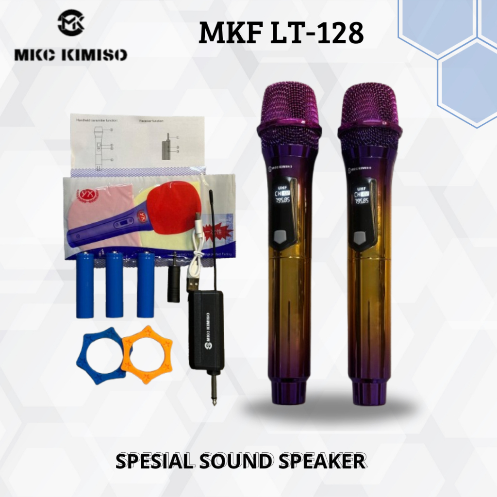 Jual COD MKC KIMISO MICROPHONE LT-118/LT-128 MIC KARAOKE WIRELESS ...