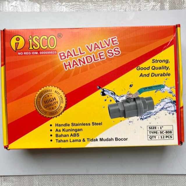 Jual Grosir (12 Pcs) ISCO Ball Valve Gagang Stainless 1/2 3/4 1 ...