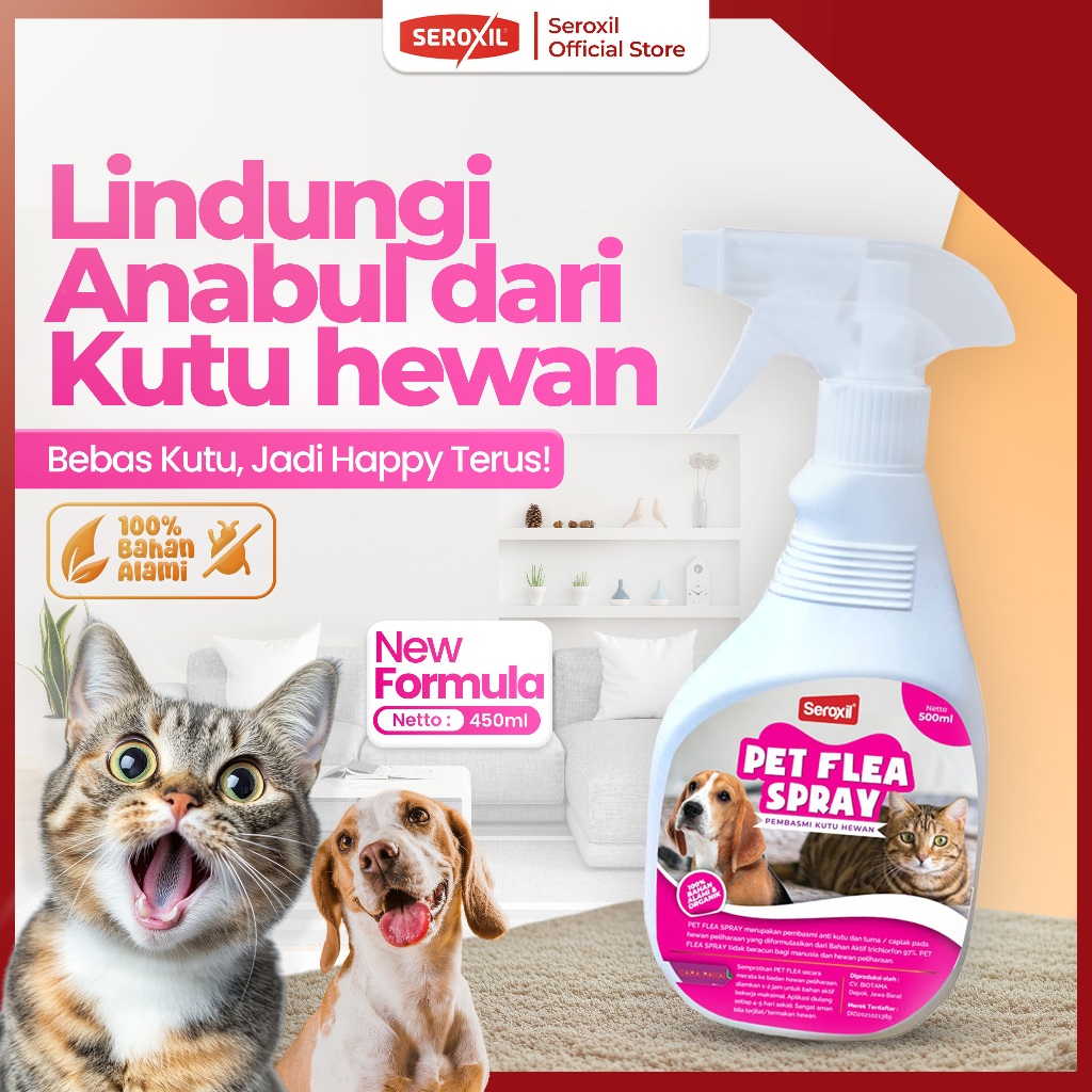 Jual Seroxil Pembasmi Anti Kutu Hewan Ciplak Tungau Hewan Pet Flea ...