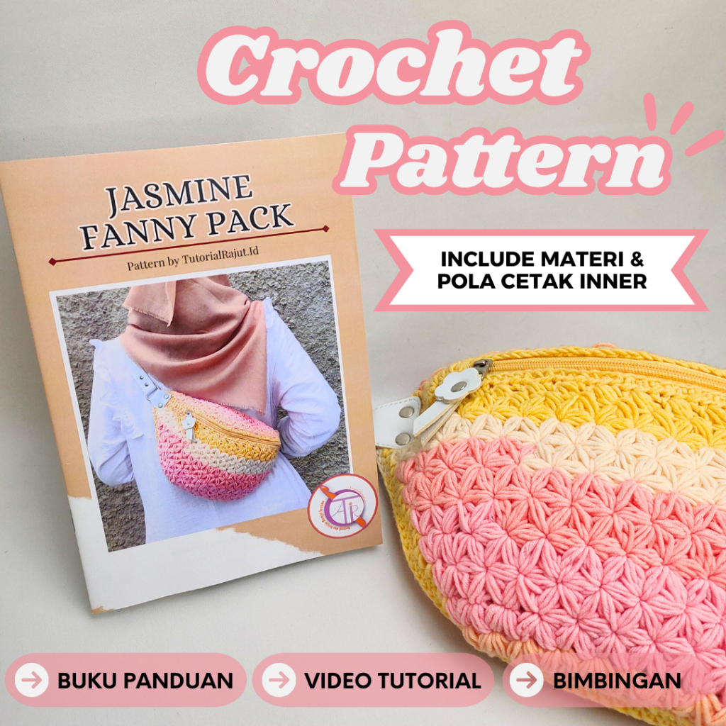 Jual Crochet Pattern Tas Pinggang Rajut Jasmine Dilengkapi Video ...