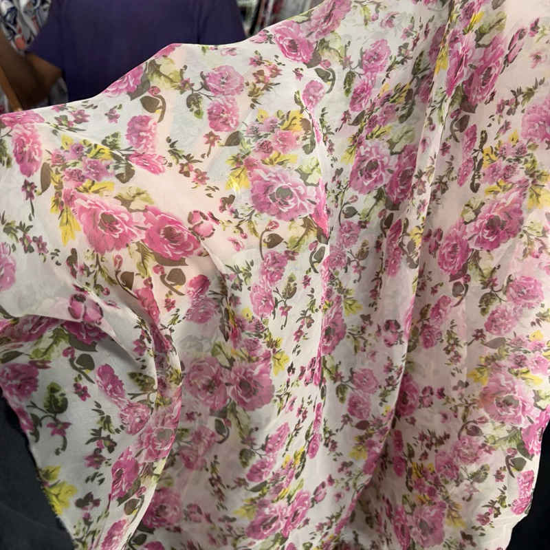 Jual Kain Sifon Sutra Motif Premium - kain sifon sutra Motif bunga ...
