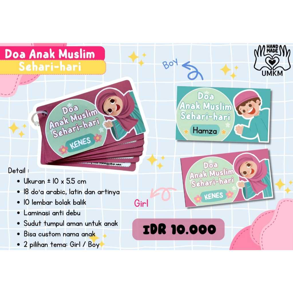 Jual Flash Card Doa Anak Muslim Sehari-hari | Shopee Indonesia