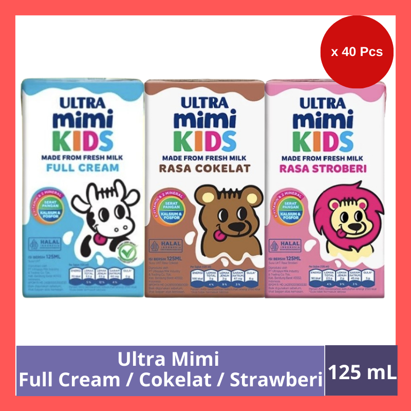 Jual ULTRA MIMI FULL CREAM/ COKLAT/ STRAWBERI 125 ML [1 DUS] | Shopee ...
