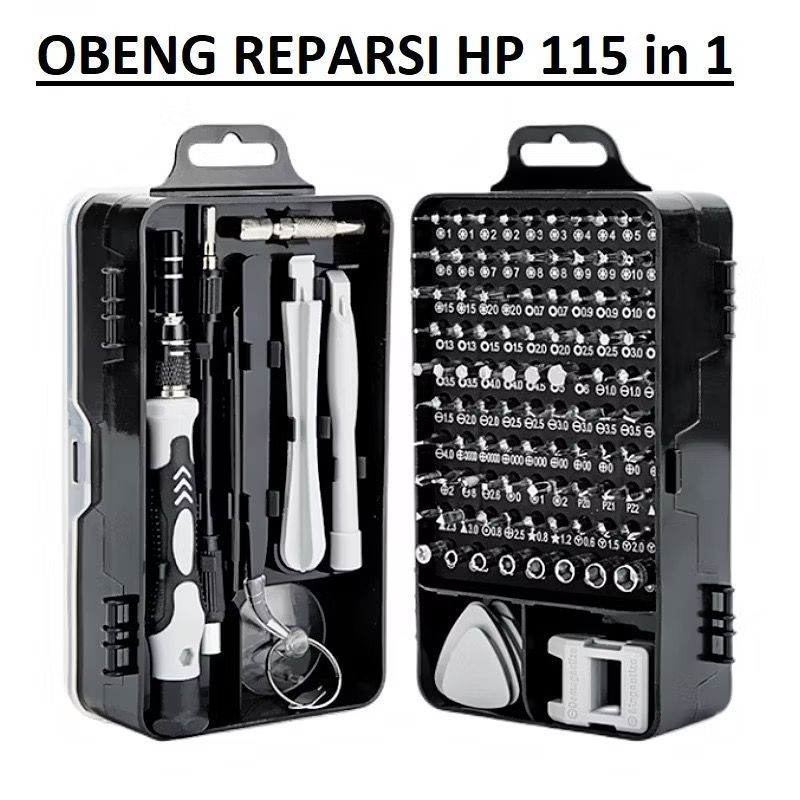 Jual [ COD ] Obeng Set Lengkap 115 in 1 /Obeng Hp Multifungsi Full Set Alat Bongkar Mini ...