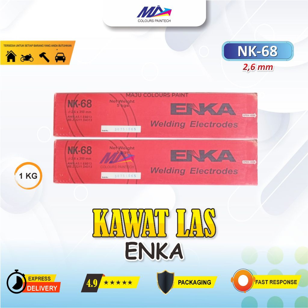 Jual KAWAT LAS ENKA NK-68 2,6MM 1KG | Shopee Indonesia