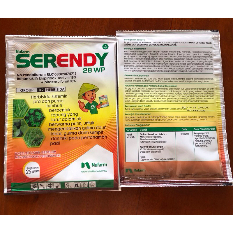 Jual SERENDY NUFARM 28 WP │BISPIRIBAK SODIUM 18% + PIRAZOSULFURON 10% ...
