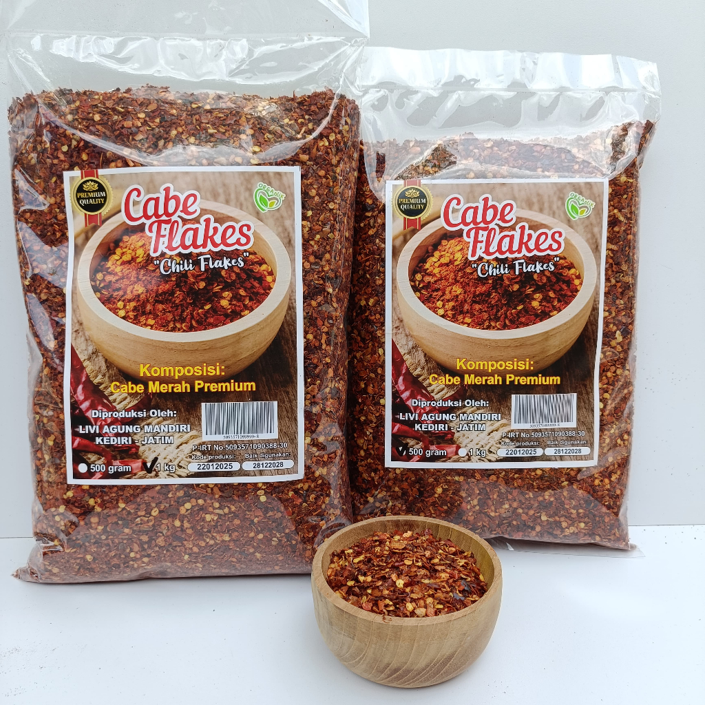 Jual CHILI FLAKES - CABE KERING KASAR EXTRA PEDAS - 500GR / 1KG ...