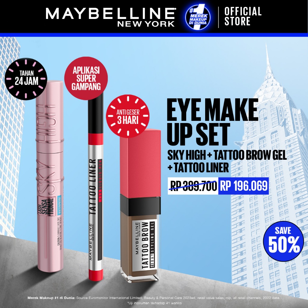 Jual [CUCI GUDANG] MAYBELLINE OFFICIAL Paket Makeup Eye lengkap 3 pcs ...