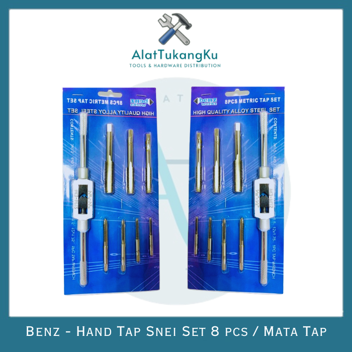 Jual BENZ HAND TAP SNEI SET 8 PCS / TAP DRAT Set 8 Pcs / Alat Snei Drat Set Gagang Dan Tap Drat ...