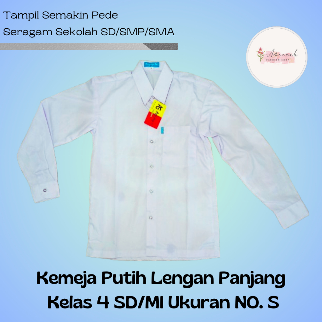 Jual UKURAN S KELAS 4 SD/MI Baju Putih Lengan Panjang Sekolah /UKURAN S ...