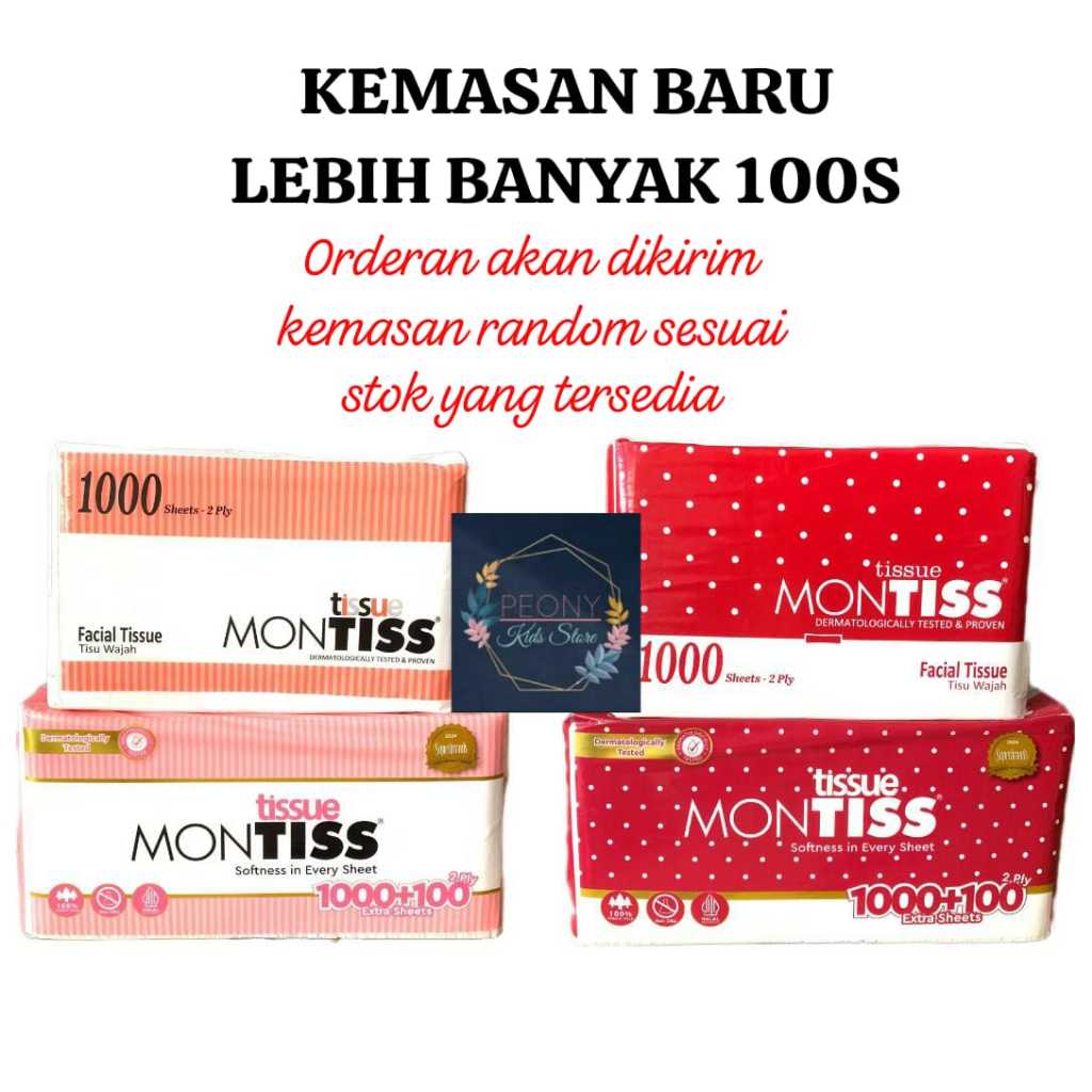Jual 1 PCS MONTISS TISU 1000 sheet/montis tissue wajah serbaguna 2ply ...
