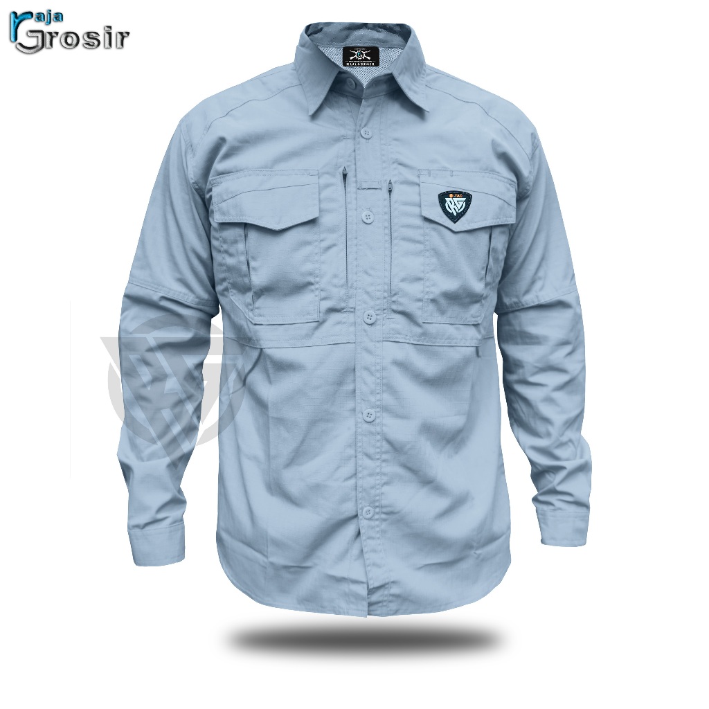 Jual kemeja tactical terlaris M-TAC premium Terbaru Biru Muda | Shopee Indonesia