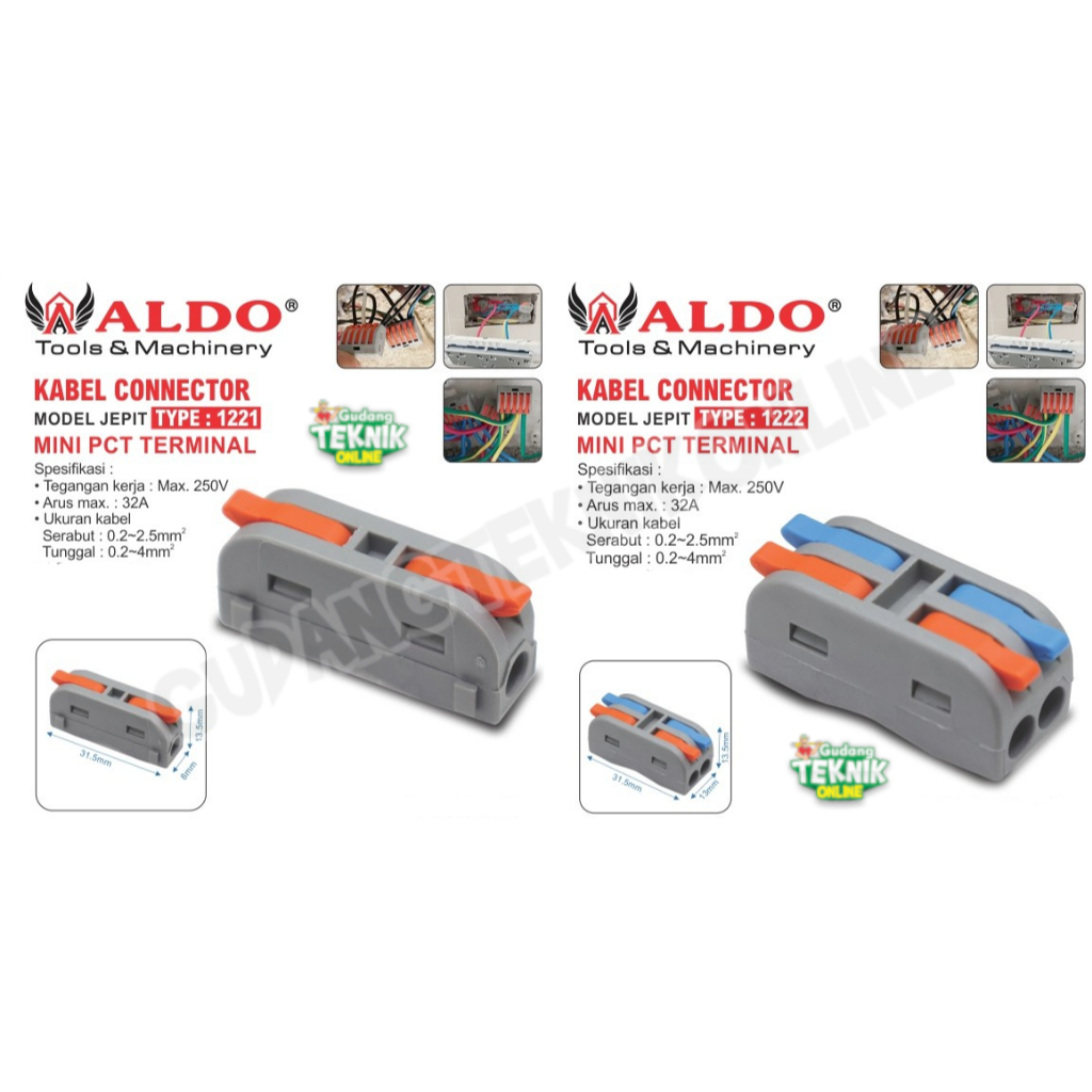Jual Kabel Konektor Jepit Sambungan Terminal Kabel Panel ALDO 1221 1222 ...