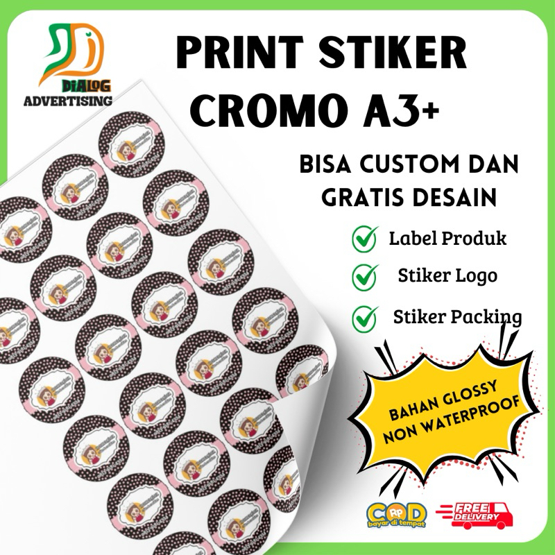Jual PRINT CETAK STIKER CROMO A3+ STIKER LABEL MURAH CUSTOM | Shopee ...