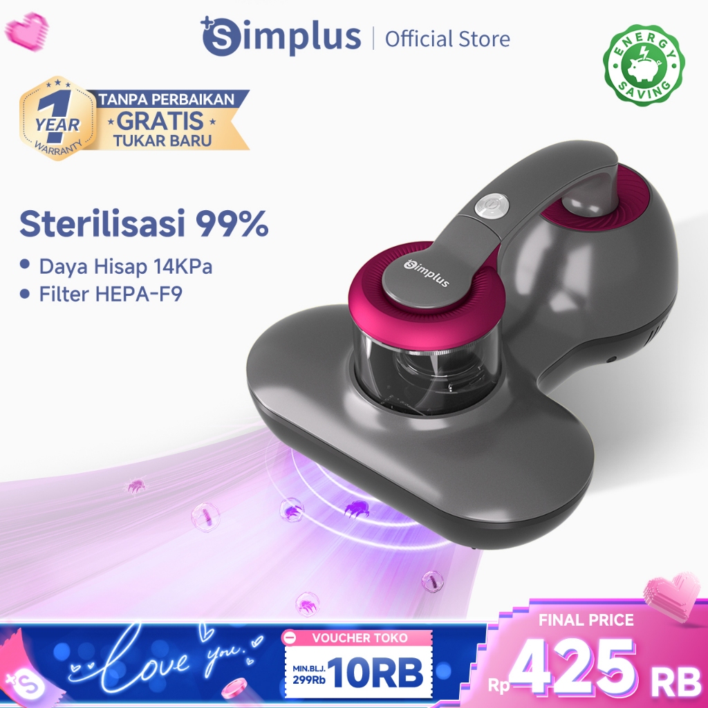 Jual Simplus Dust Mite Vacuum Cleaner 14000Pa with HEPA Pembasmi Tungau | Shopee Indonesia