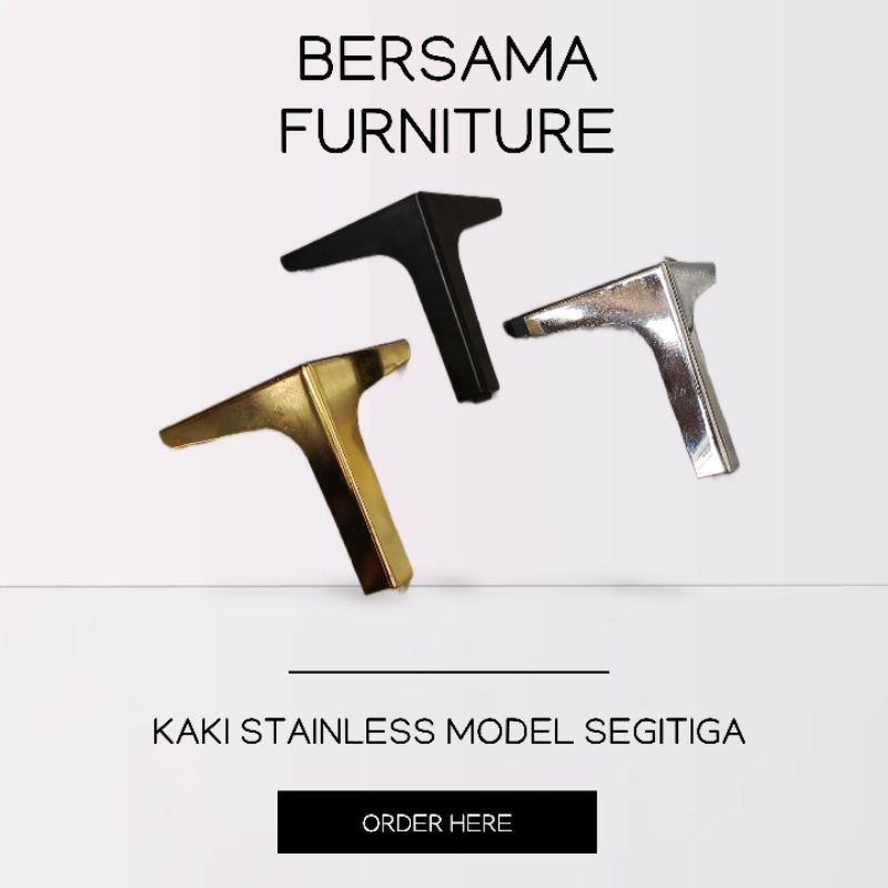 Jual Kaki Sofa Segitiga/kaki Siku / kaki Stainless T 10cm dan 15cm ...