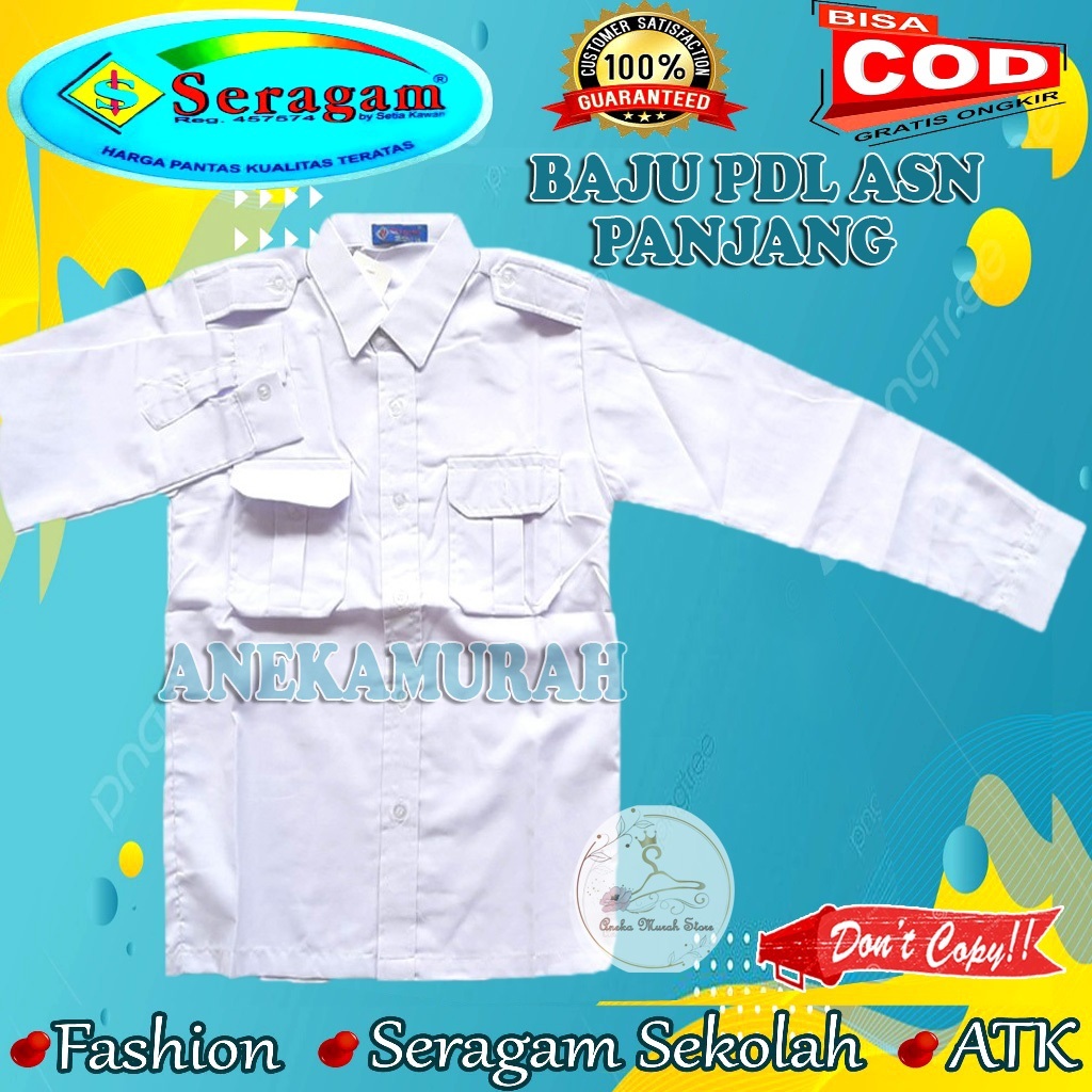 Jual Baju Putih PNS /PDH/ASN Lengan Panjang Bahan Premium Merk TROSER ...