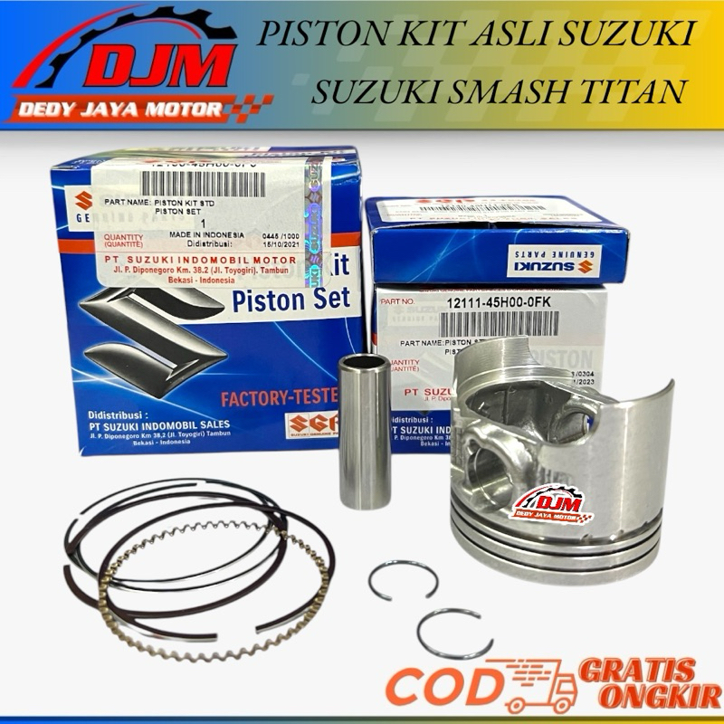 Jual Piston Kit STD Suzuki Smash Titan Original 12100-45H00-00 Piston ...