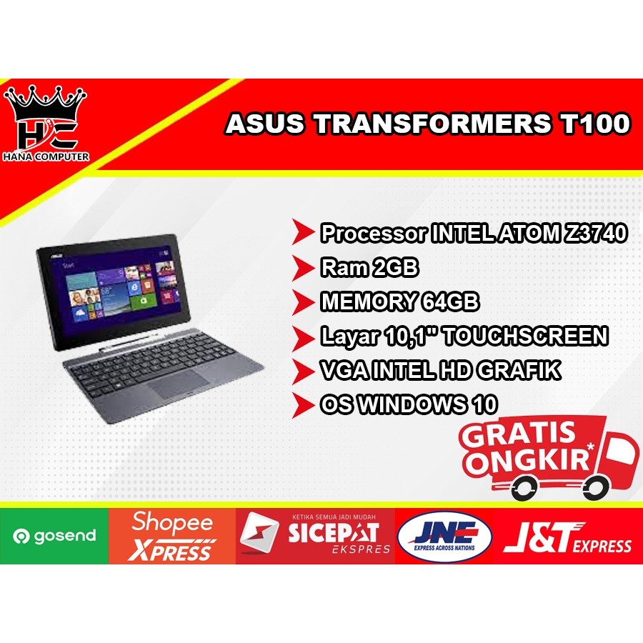 Jual ASUS TRANSFORMER T100 INTEL ATOM Z3740 RAM 2GB MEMORY 64GB WINDOWS ...