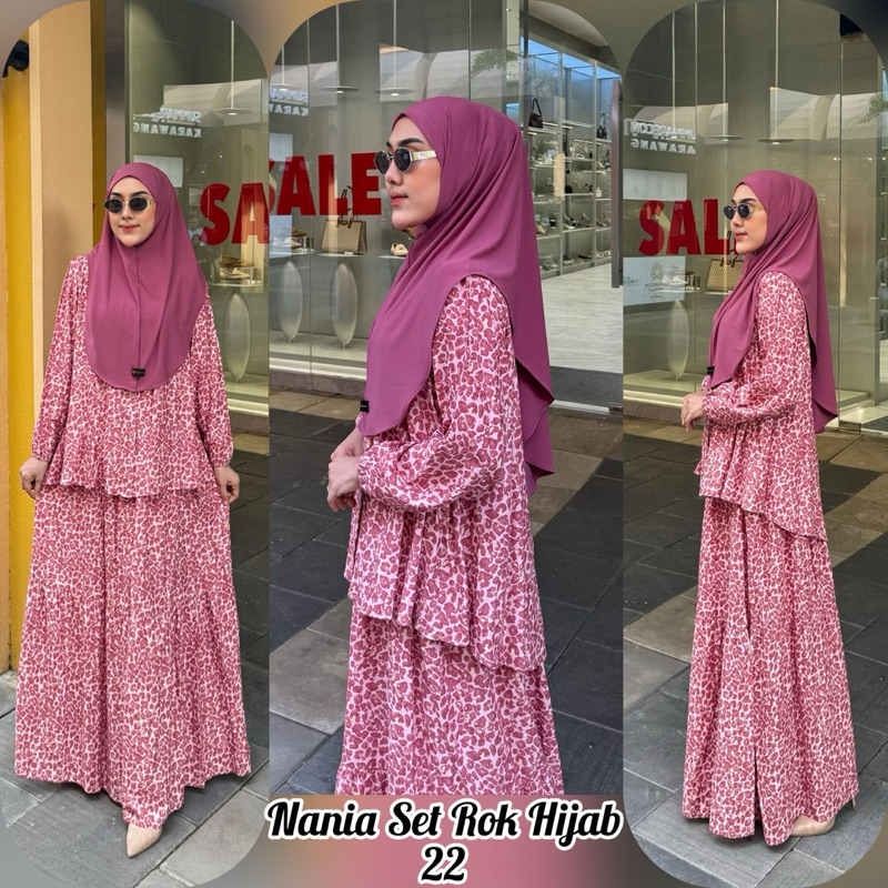 Jual Set Rok Hijab Premium - Nania Setelan Rok Rayon Premium Keki ...