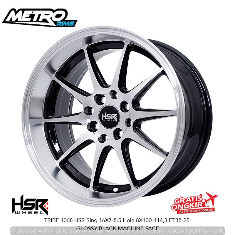 Jual VELG TRIBE HSR R16X7/85 H8X100-114,3 ET38/25 pelek celong mobil swift, mazda2 new, fiesta s ...