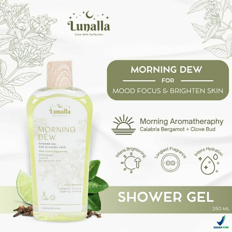 Jual LUNALLA SHOWER GEL MORNING DREW FOR MOOD FOCUS & BRIGHTEN SKIN ...