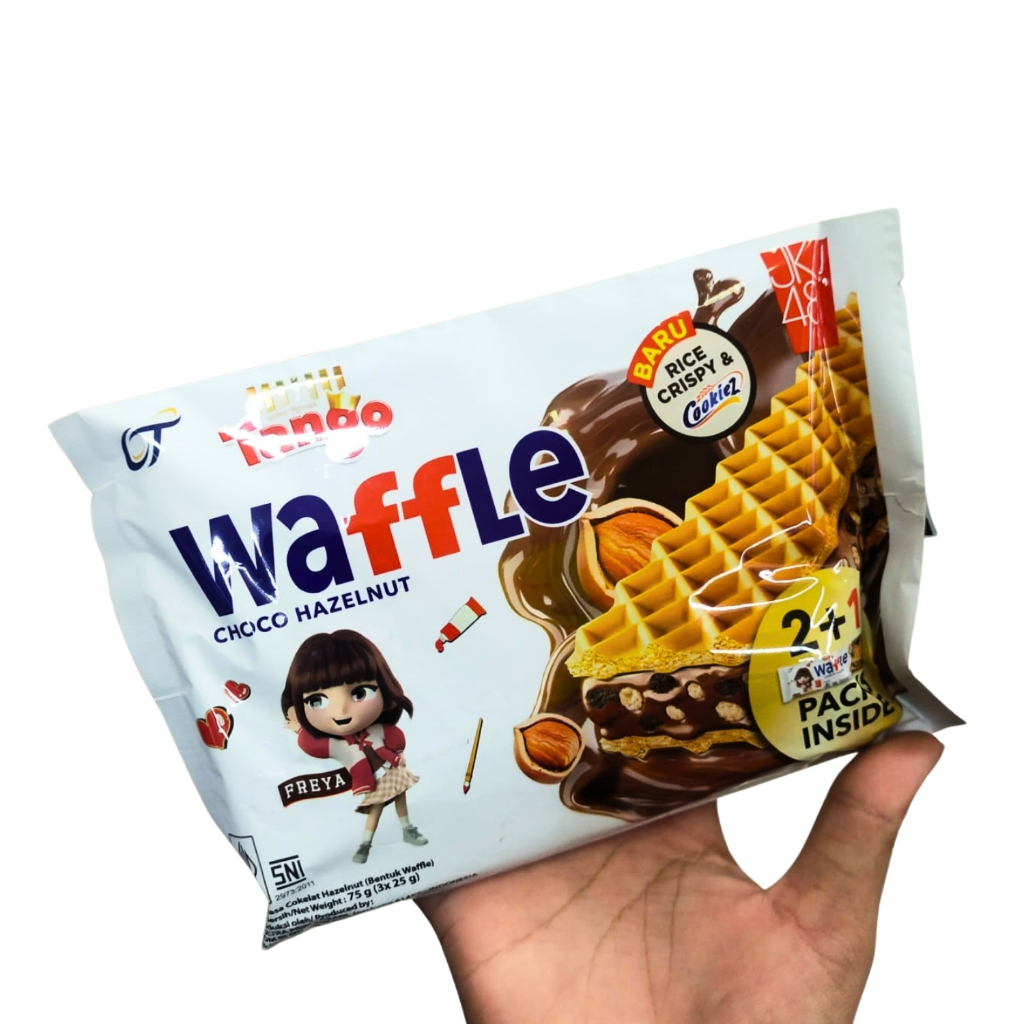 Jual Tango Waffle Cranch Milk Coklat isi 3 @25gr Wafer Makanan Ringan ...