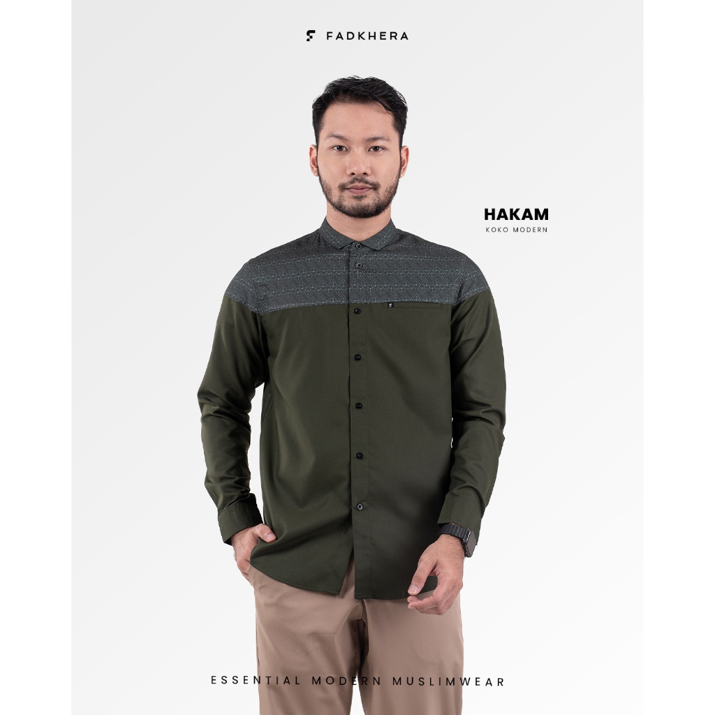 Jual Fadkhera - Hakam | Baju Kemeja Koko Modern Pria Premium Lengan ...