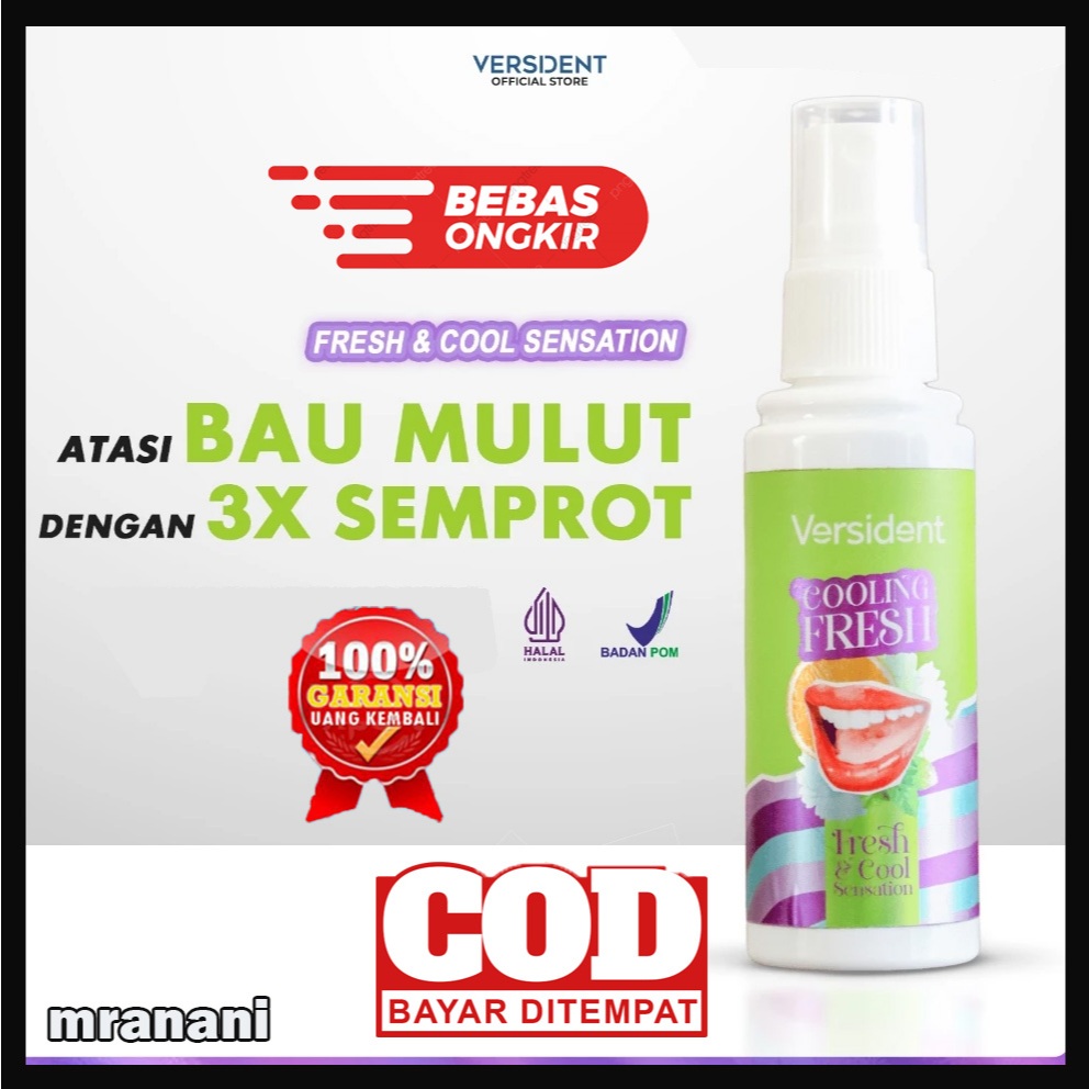 Jual Versident Cooling Fresh - Mouthspray Penghilang bau mulut ...
