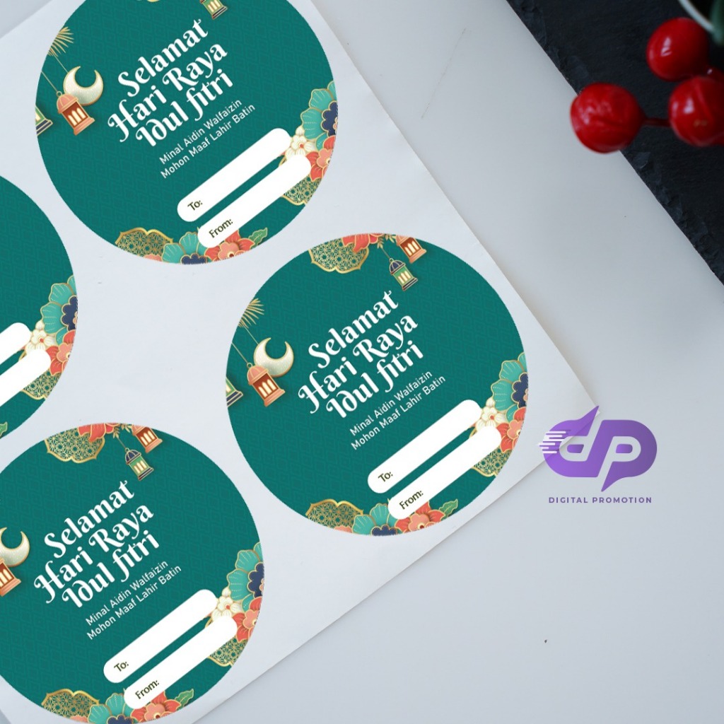 Jual Sticker Idul Fitri Bulat 24 pcs (Tosca) | Sticker Hampers Idul ...