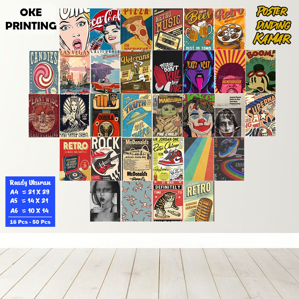 Jual Poster Dinding Tema Retro Vintage | Poster Dinding Retro | Hiasan ...
