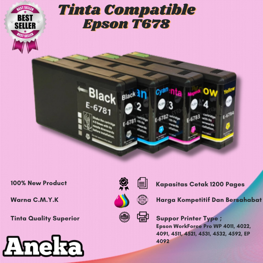 Jual Tinta Cartridge Compatible Epson T678 T678 Printer Epson WorkForce ...