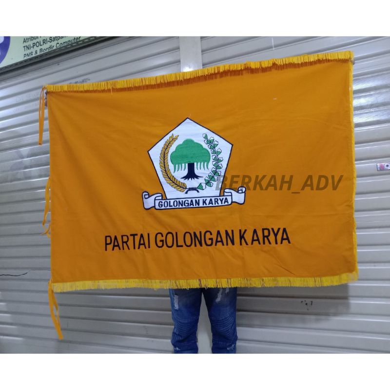 Jual bendera pataka partai golkar dua muka ukuran 90x140 | Shopee Indonesia