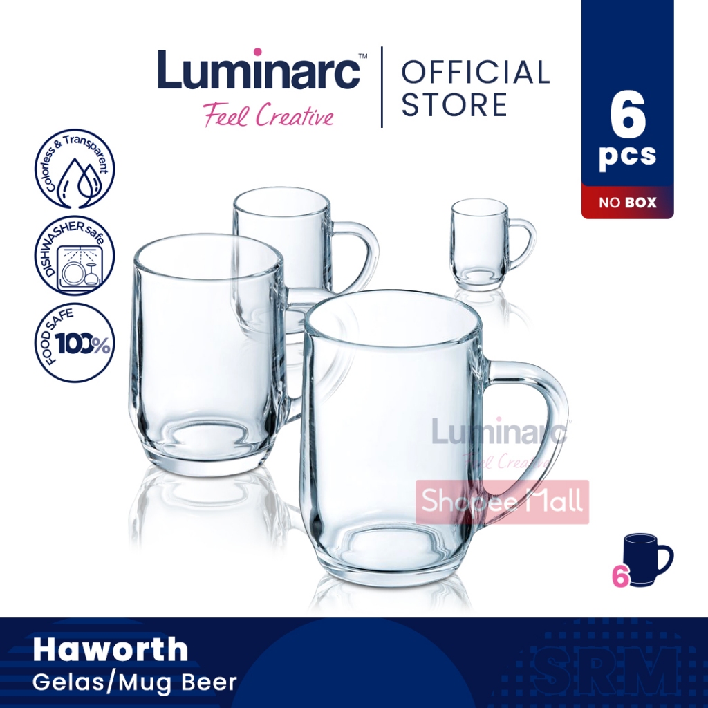 Jual LUMINARC Gelas/Mug Beer Haworth 290ml/570ml - 6pcs | Shopee Indonesia