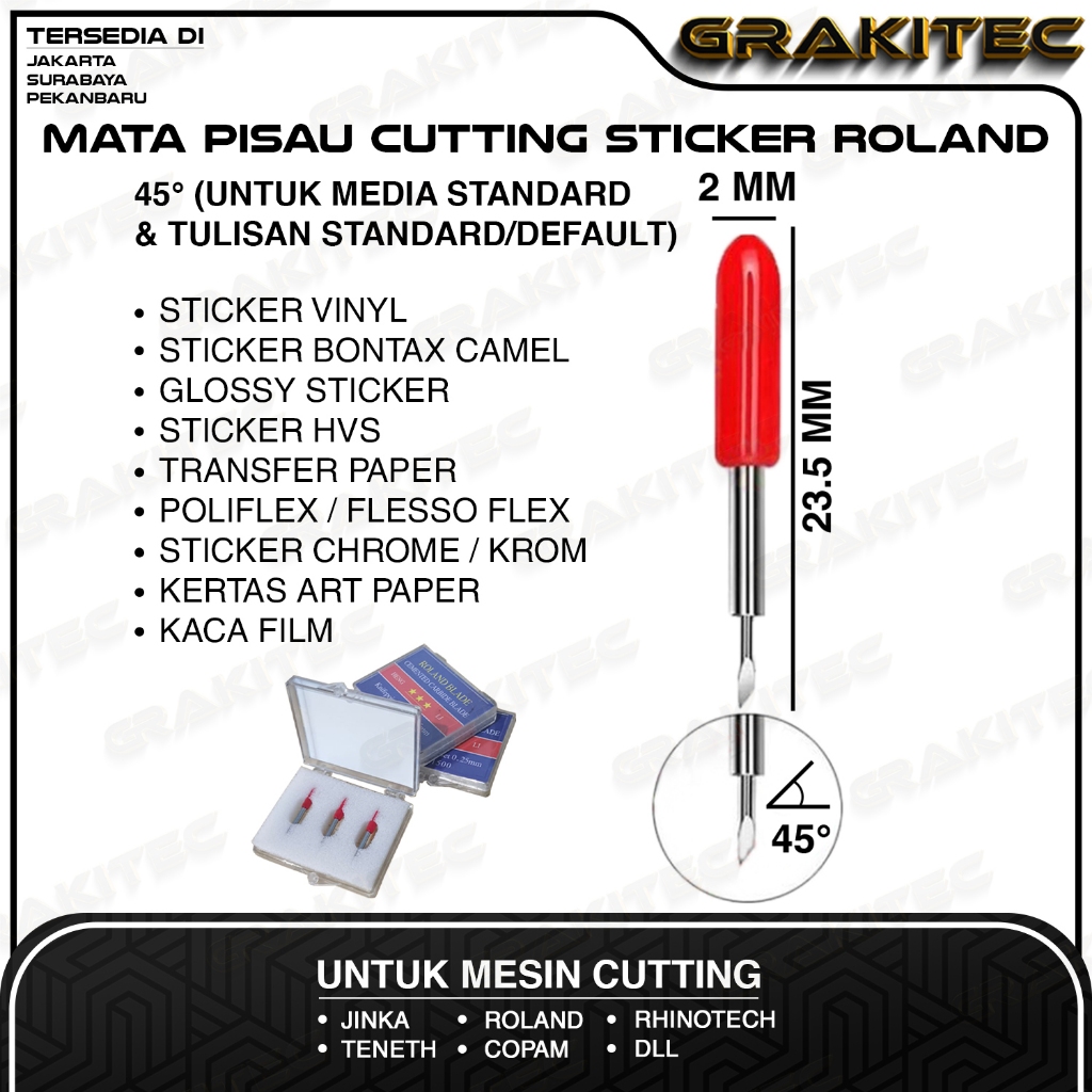 Jual 3 pcs Blade / Jarum / Mata Pisau Import Mesin Cutting Sticker untuk Roland J*nka Teneth ...
