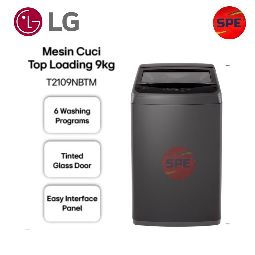 Jual MESIN CUCI 9 KG TOP LOADING - 6 WASHING PROGRAMS - TINTED GLASS ...