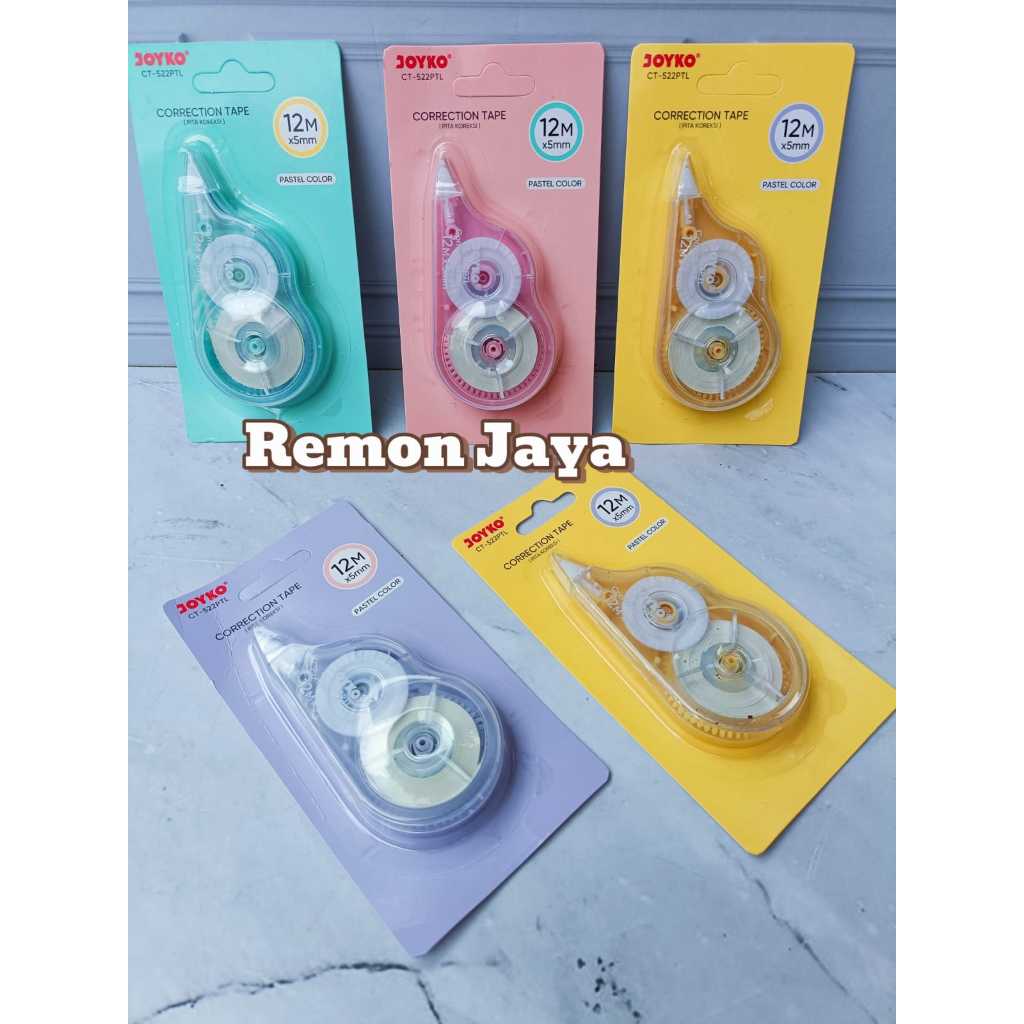 Jual (encer isi 3 /6 pcs)Correction Tape Joyko CT-522PTL Pastel Color ...