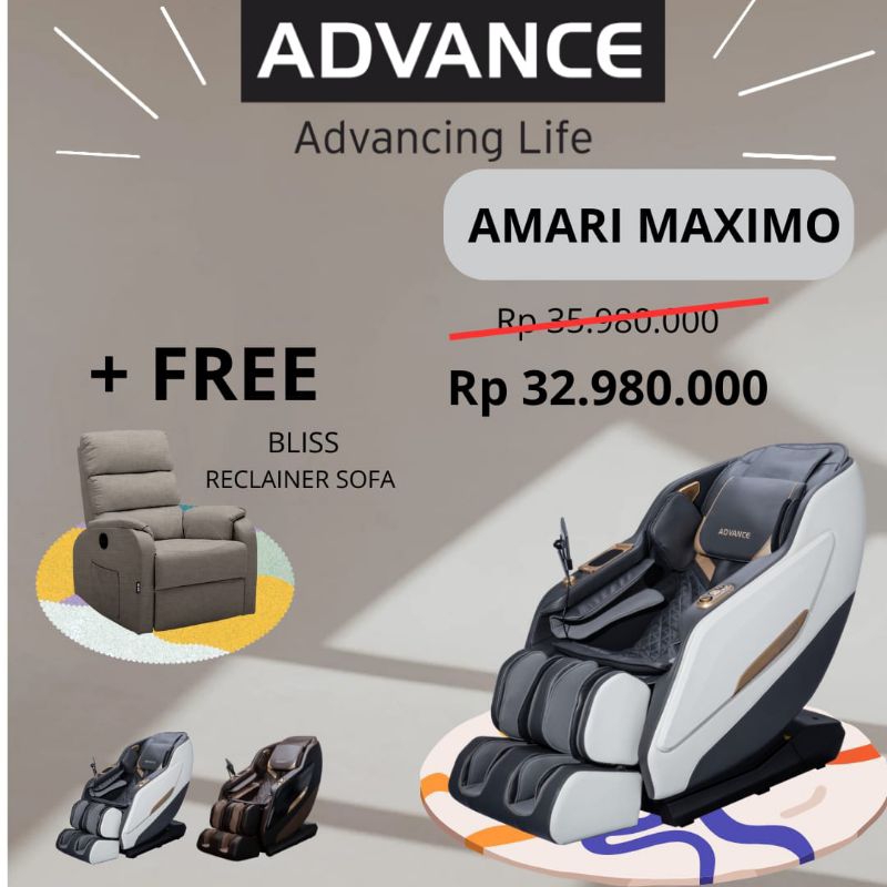 Jual ADVANCE - AMARI MAXIMO - Massage Chair - Terapy Tulang Belakang | Shopee Indonesia