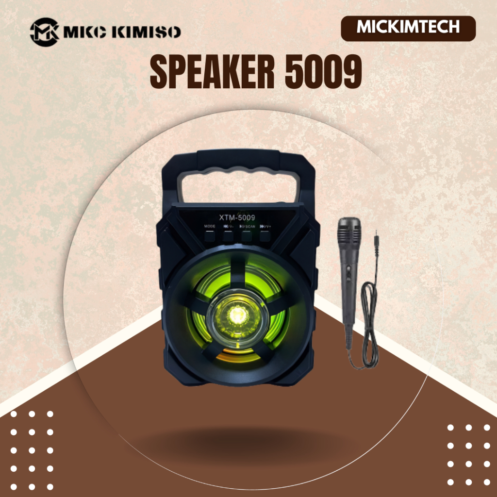 Jual Speaker Bluetooth Mini 5009 Portable Microphone Karaoke USB ...