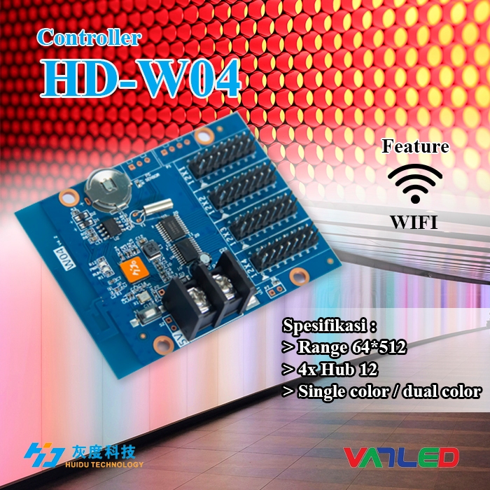 Jual CONTROLLER KONTROLLER KONTROLER RUNNING TEXT SINGLE COLOR HUIDU HD-W04 | Shopee Indonesia