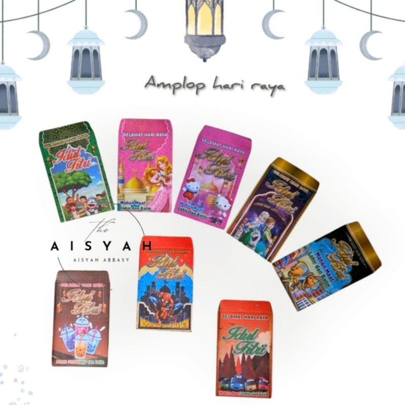 Jual 100 lembar Amplop lebaran Kartun Anak hvs DOf ukuran medium mix gambar | Shopee Indonesia